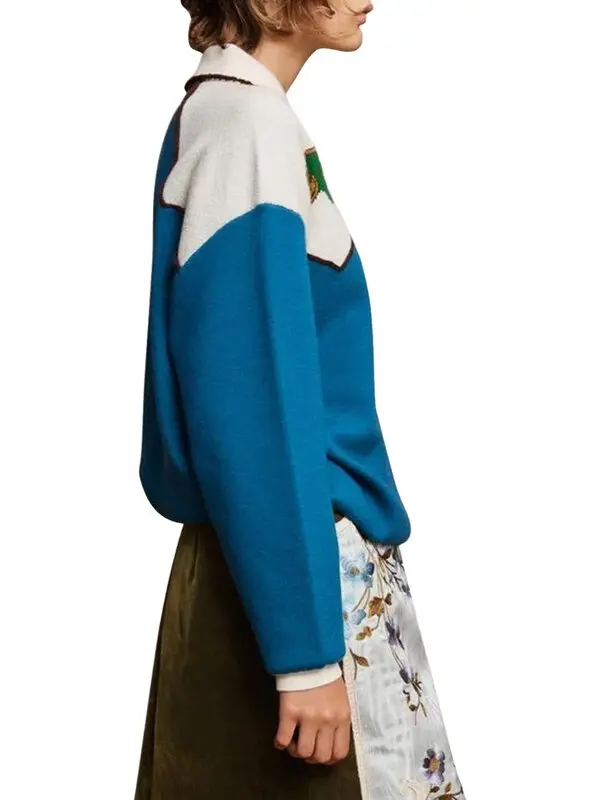 ALEMAIS Lasso Knit Polo - Blue