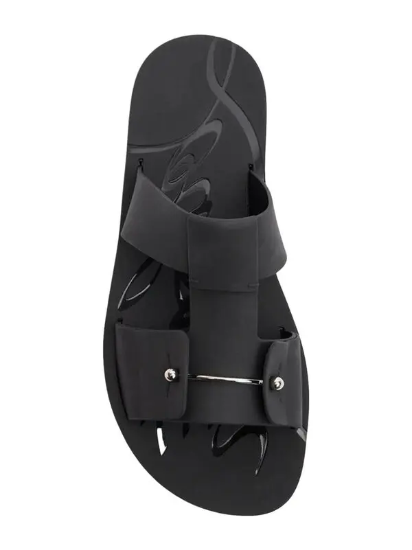 CHRISTIAN LOUBOUTIN Apos;s Zakouski Flat Rubber Sandals - Black