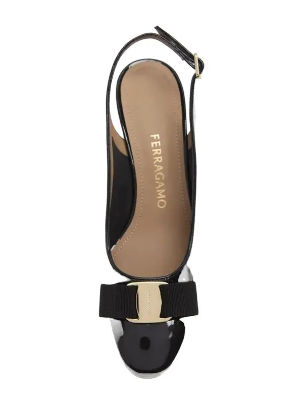 FERRAGAMO 55mm Vetty Patent Leather Slingback Pumps - Nero