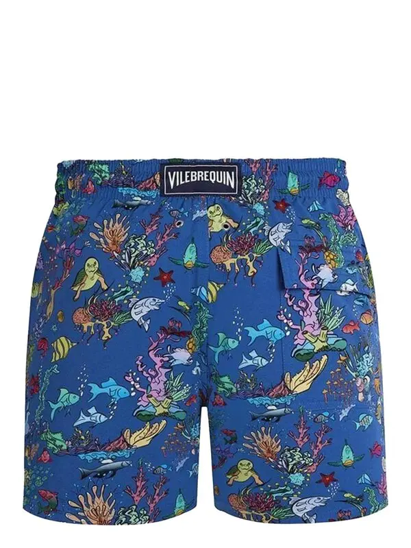 Vilebrequin Apos;s Stretch Aquarium-print Swim Trunks - Blue Multi