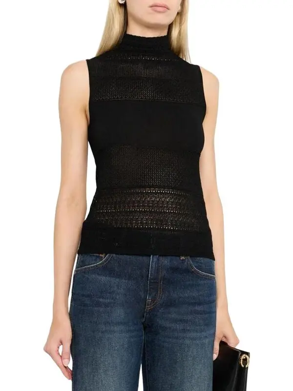 Rag & Bone Mira Knit Mock-neck Top - Black