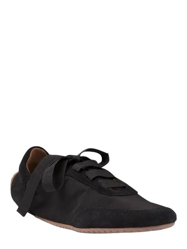ODISSI Cass Nylon And Suede Low-top Sneakers - Black-2407