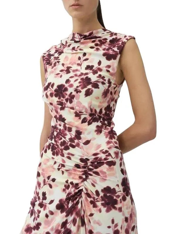 Simkhai Acacia Draped Jersey Midi Dress - Fig Multi