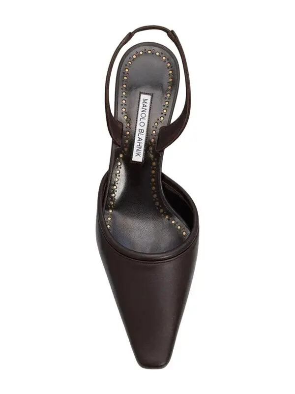 Manolo Blahnik 50mm Vendona Leather Slingback Pumps - Dbrw2011