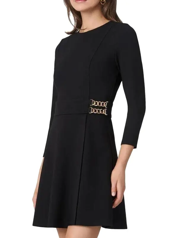 Shoshanna Chain-embellished Ponte Mini Dress - Jet