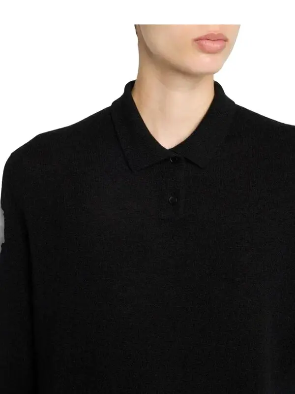 THE ROW Pashi Cashmere Long-sleeve Polo Shirt - Black