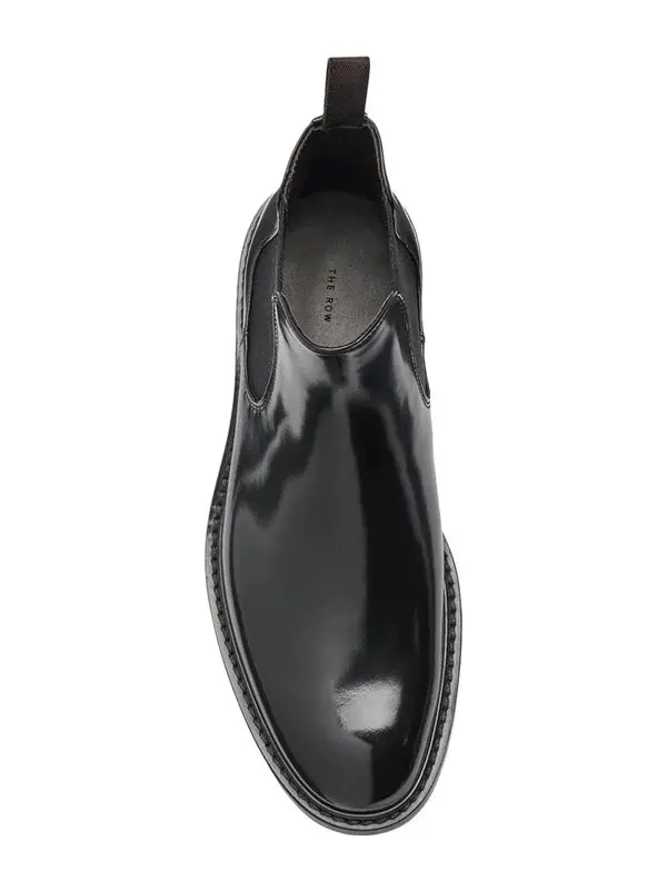 THE ROW Gable Leather Ankle Boots - Black