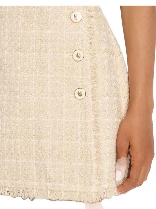 Ramy Brook Tweed Wrap Mini Skirt - Bone