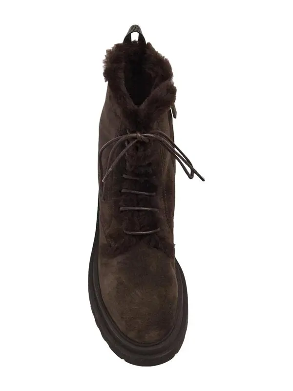 Brunello Cucinelli Monili-trim Suede Ankle Boots - Pepper