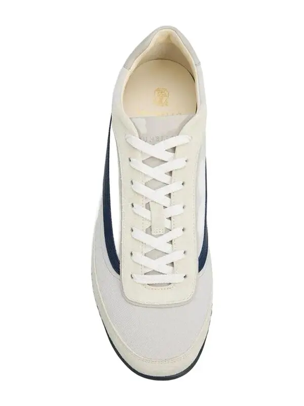 Brunello Cucinelli Apos;s Techno Textile And Nubuck Low-top Sneakers - White Multi