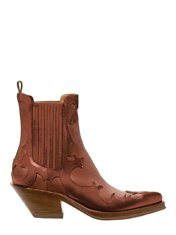 Gabriela Hearst 50mm Cassidy Leather Cowboy Ankle Boots - Tan