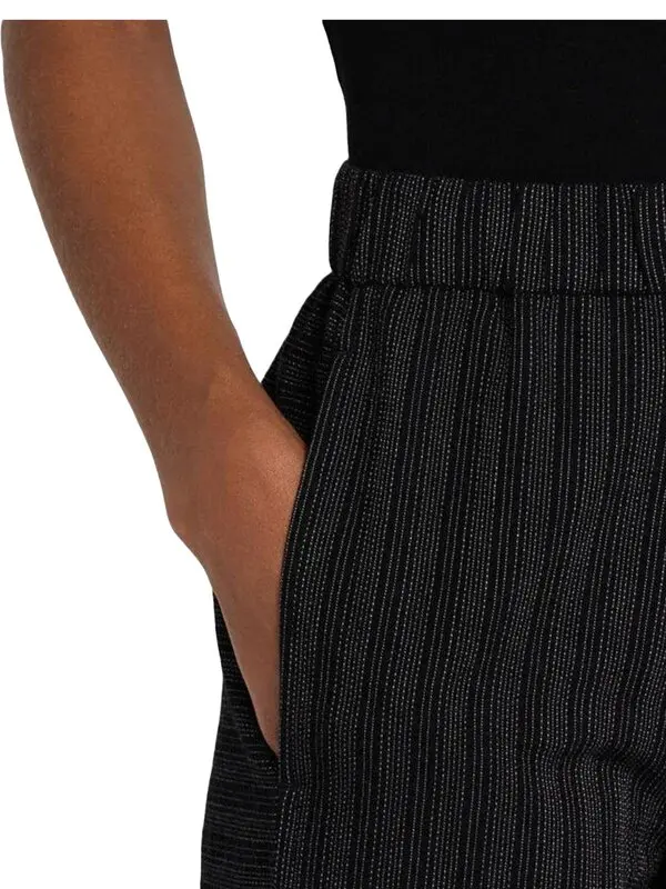 Eileen Fisher Striped Lantern Ankle Pants - Blkwh