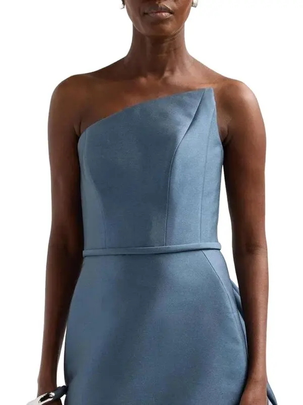 Amsale Strapless Column Gown - Navy/fuchs