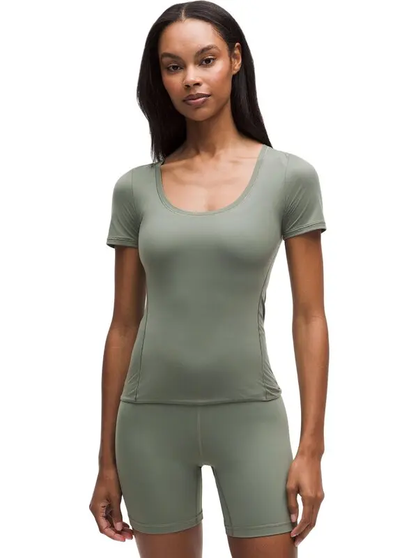 Lululemon Wundermost Ultra-soft Nulu Scoop-neck T-shirt - Willow Leaf