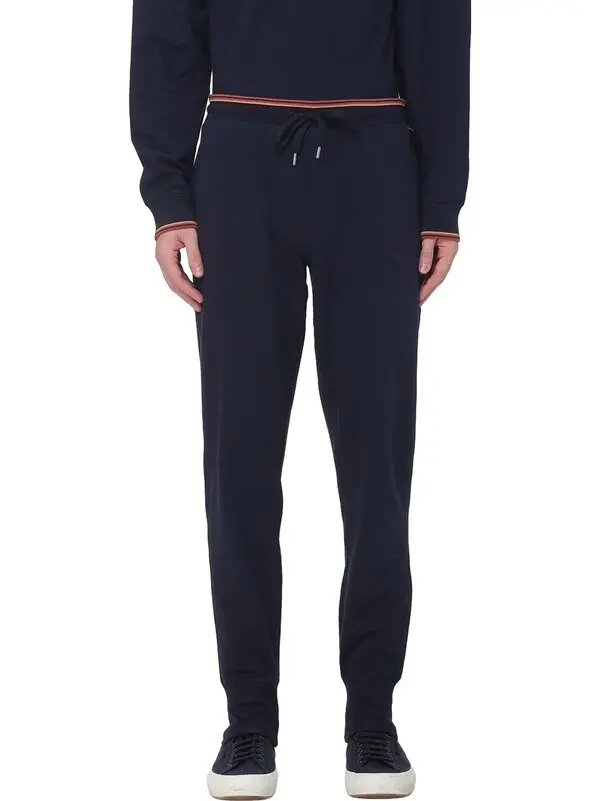 Paul Smith Slim Fit Jersey Jogging Trousers With Drawstring Waist And Slant Pockets - Navy