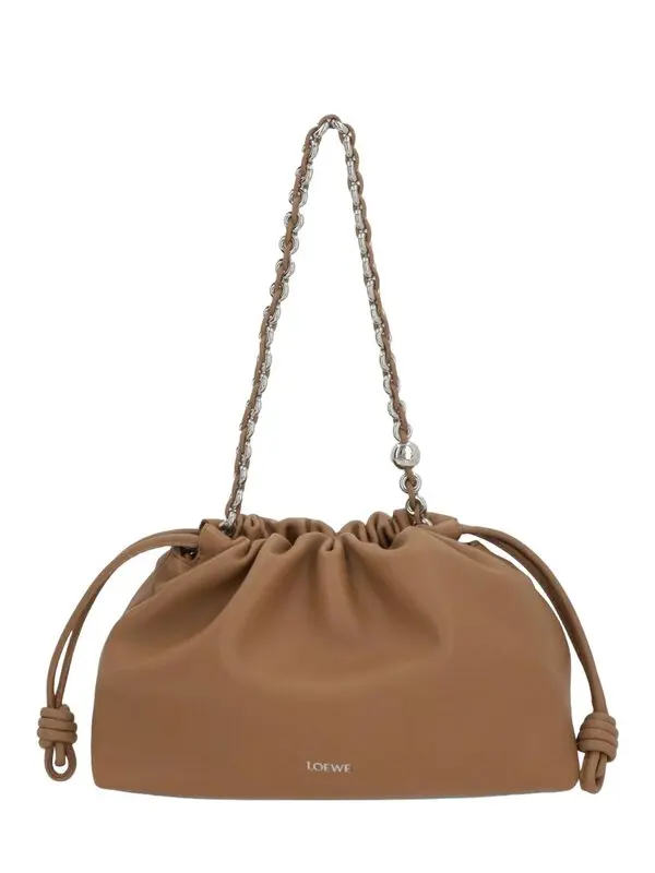 Loewe Flamenco Woven Handle Lamb Nappa Shoulder Bag - Hazel