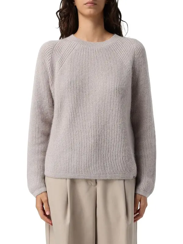 Herno Long-sleeved Crewneck Jumper In A Mohair And Wool Blend - Cream