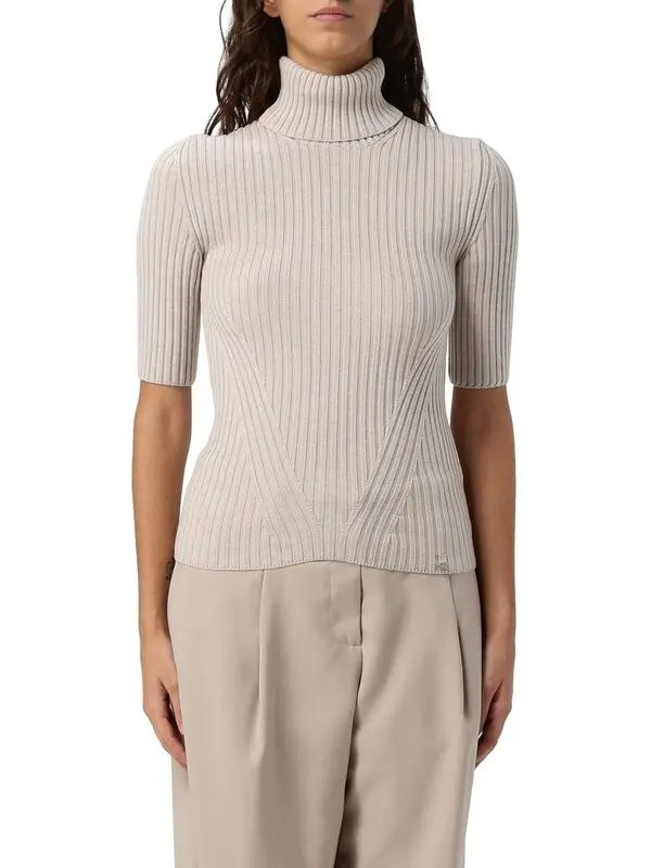 Herno Short-sleeved Slim-fit Turtleneck Jumper In Ribbed Virgin Wool - Gnawed Blue