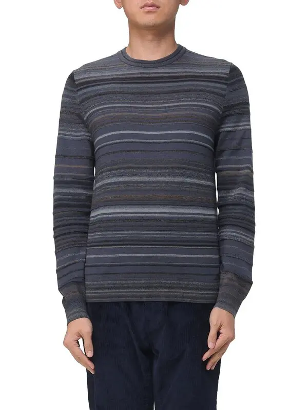 Paul Smith Striped Merino Wool Crew-neck Jumper - Grey