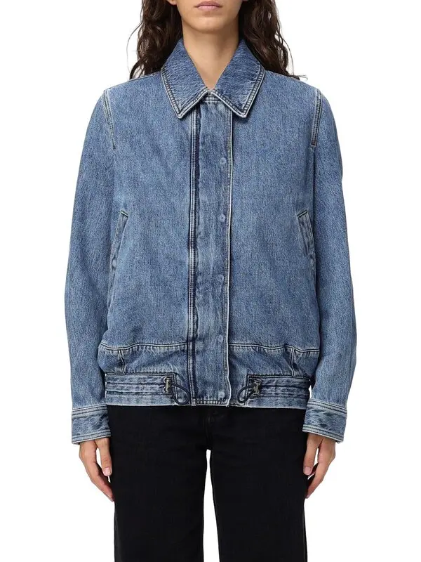 Loewe Cropped Shirt-style Cotton Denim Jacket - Navy