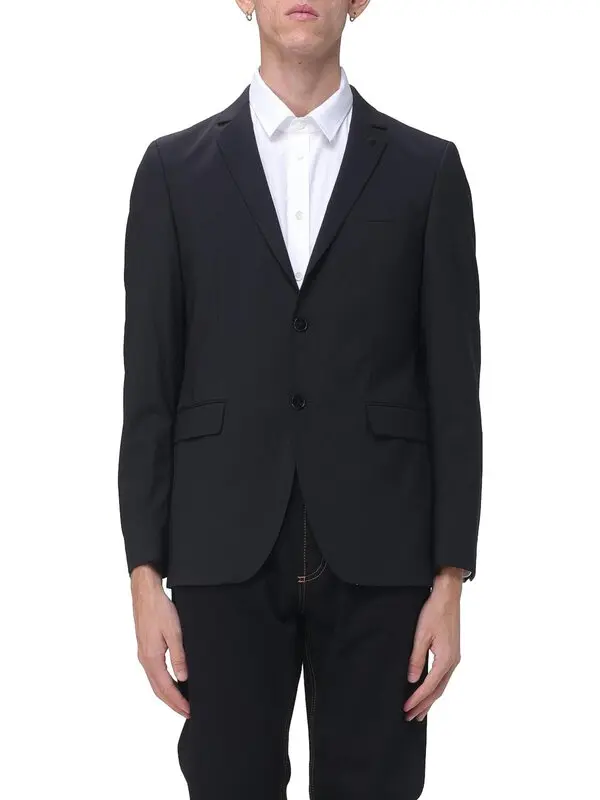 Karl Lagerfeld Single-breasted Virgin Wool Blazer With Classic Lapels - Black