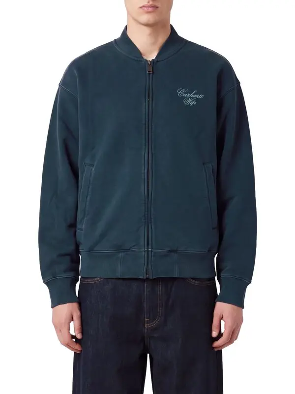 Carhartt Work In Progress Cotton Bomber Jacket With Embroidered Logo And Zip Closure - Multicolor