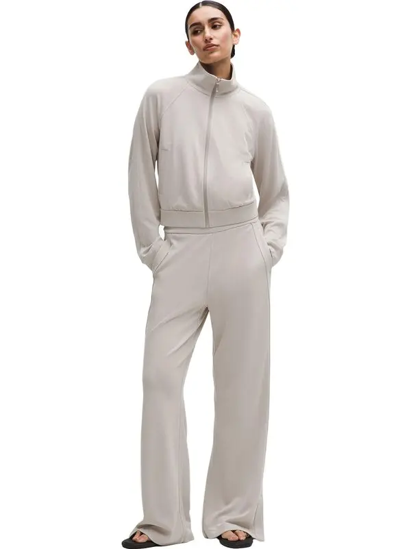 Lululemon Softstreme High-rise Wide-leg Pique Pant - Downtown Tan