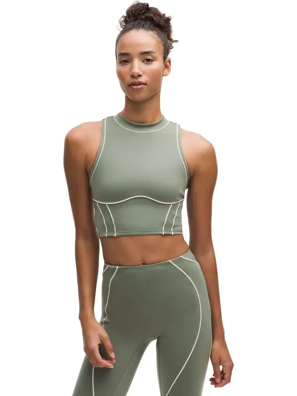Lululemon Ultralu Contour-seam Cropped Tank Top - Willow Leaf