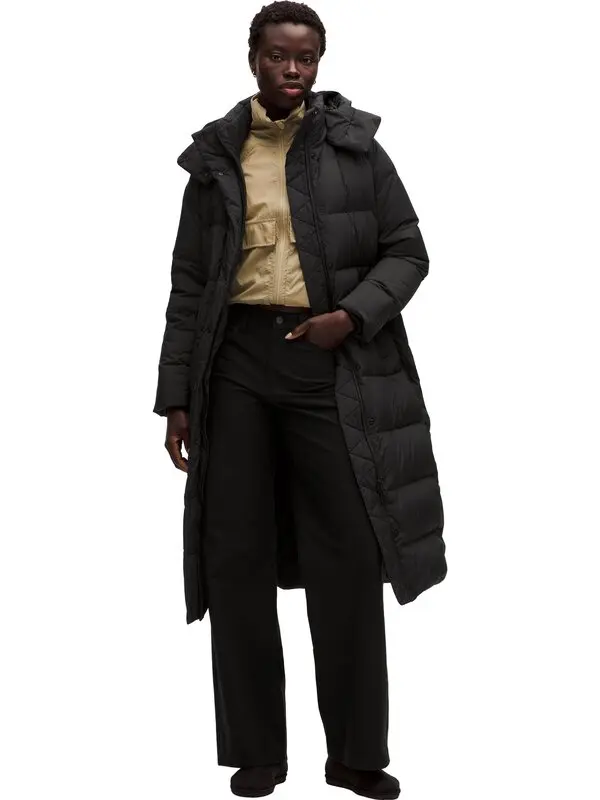 Lululemon Wunder Puff 600-down-fill Long Jacket - Black