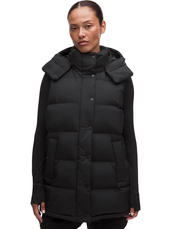 Lululemon Wunder Puff 600-down-fill Mid-length Vest - Black