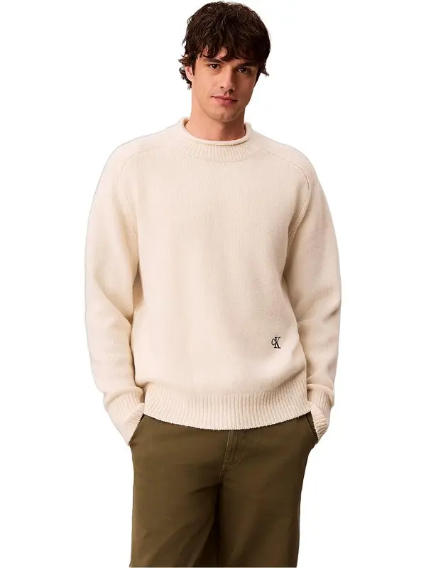 Calvin Klein Wool Relaxed Sweater - Antique White