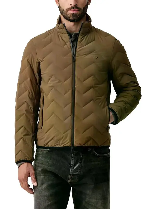 Emporio Armani Chevron-quilted Jacket - Brown
