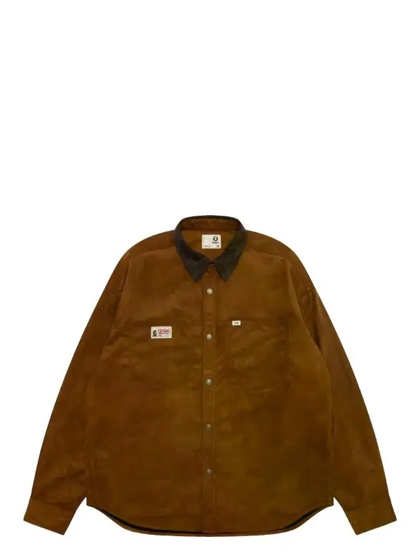 AAPE BY *A BATHING APE College Corduroy-collar Shirt - Brown