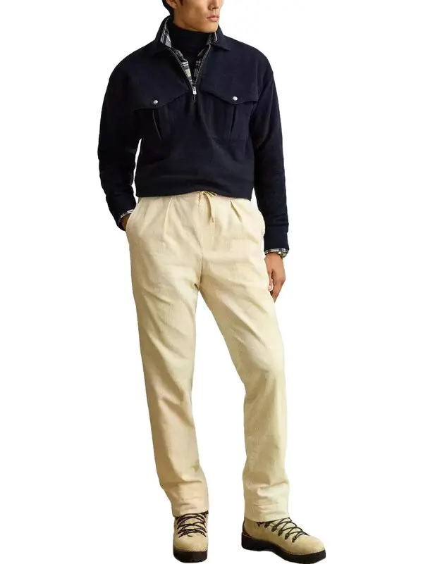 Ralph Lauren Purple Label Dorset Pleated Corduroy Trousers - Neutrals