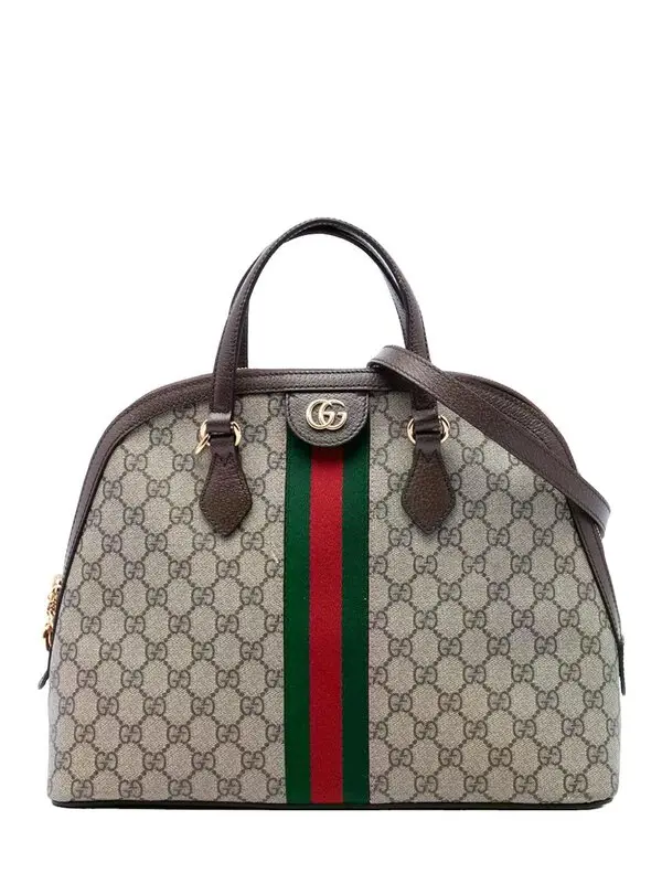 Gucci 2016-2026 Medium Gg Supreme Ophidia Web Satchel - Neutrals