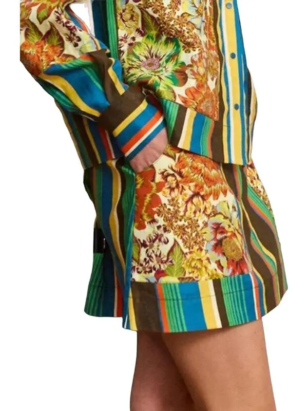 ALEMAIS Charlie Graphic Linen Mini Skirt - Multi