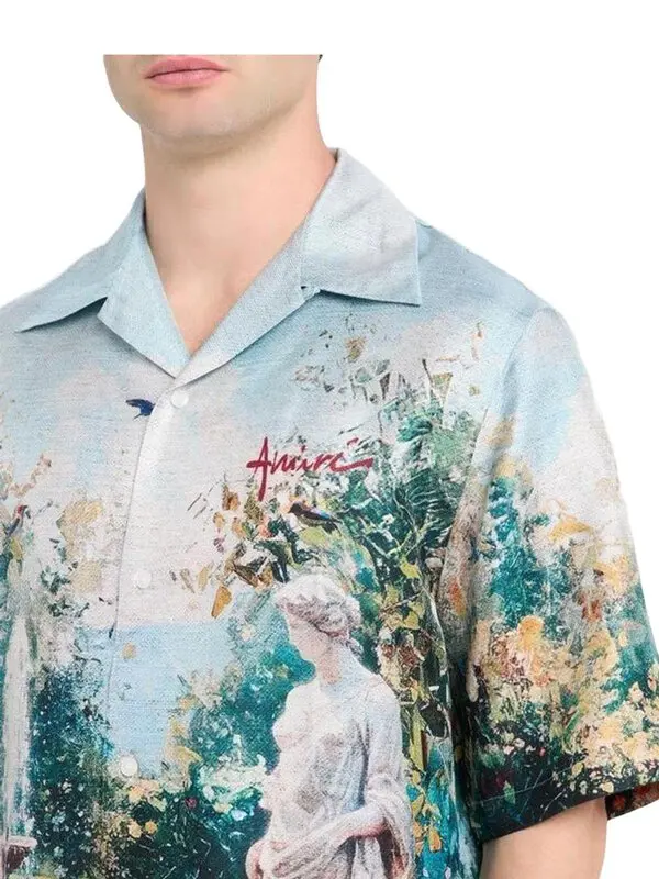 Amiri Apos;s Chateau Fountain Silk Camp Shirt - Multiarch