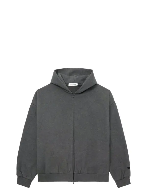 Fear Of God Logo-embossed Zip-up Hoodie - Grey