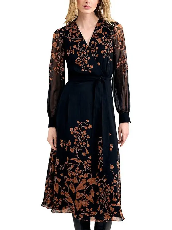 PHASE EIGHT Arema Placed Confetti Print Shirt Dress - Black Multi