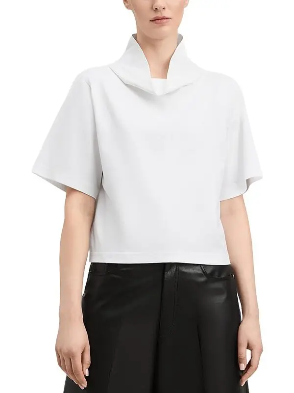 Derek Lam 10 Crosby 10 Crosby Jonathan Jersey Funnel Neck Tee - White