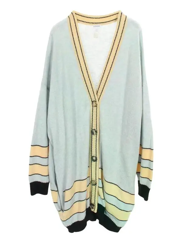 Loewe 2010s Embroidered Cardigen-coat - Blue