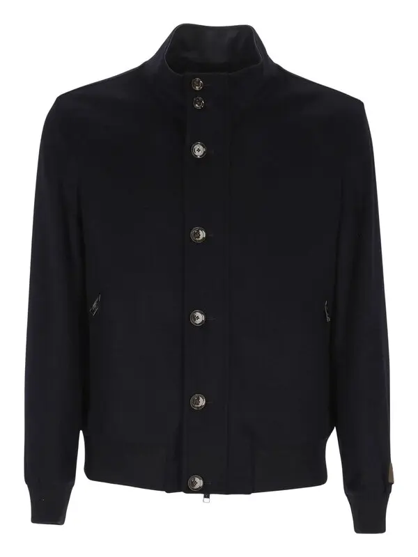 ONTHEBUND Button-up Bomber Jacket - Blue