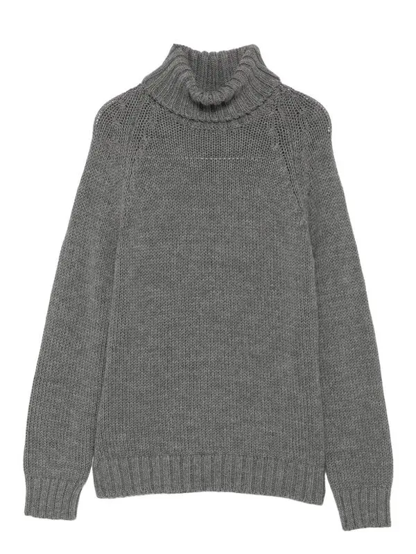 BASE Wool Turtle-neck Sweater - Grey