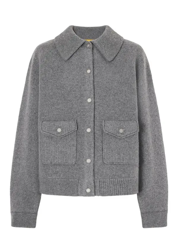 Guest In Residence Rib-knitted Felted Wool And Cashmere-blend Jacket - Gray