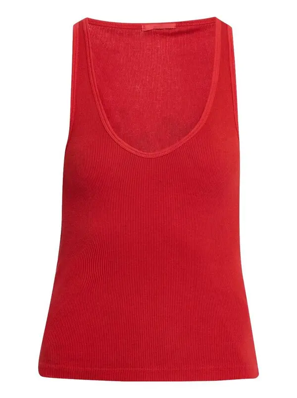 All Three Claire Ribbed Tank Top - Red