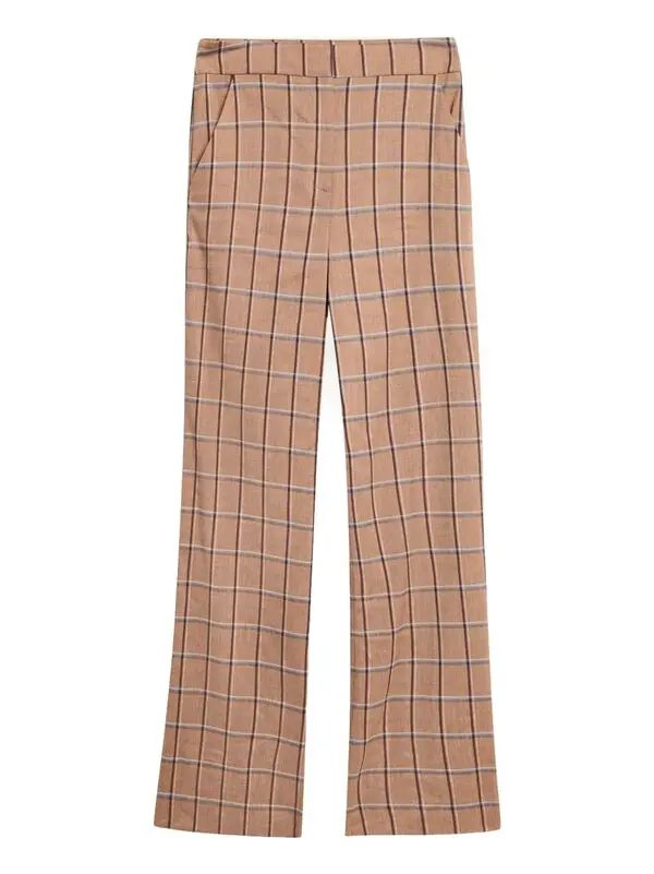 Veronica Beard Tonelli Plaid Wide-leg Pants - Ochre Multi