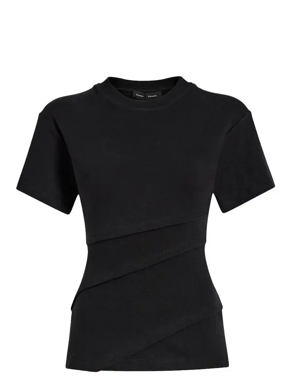 Proenza Schouler Hilma Pleated Cotton-blend Top - Black