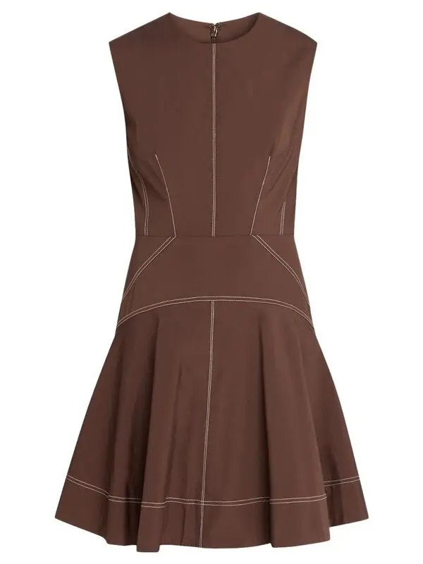 Veronica Beard Karrigan Sleeveless Mini Dress - Dark Mocha
