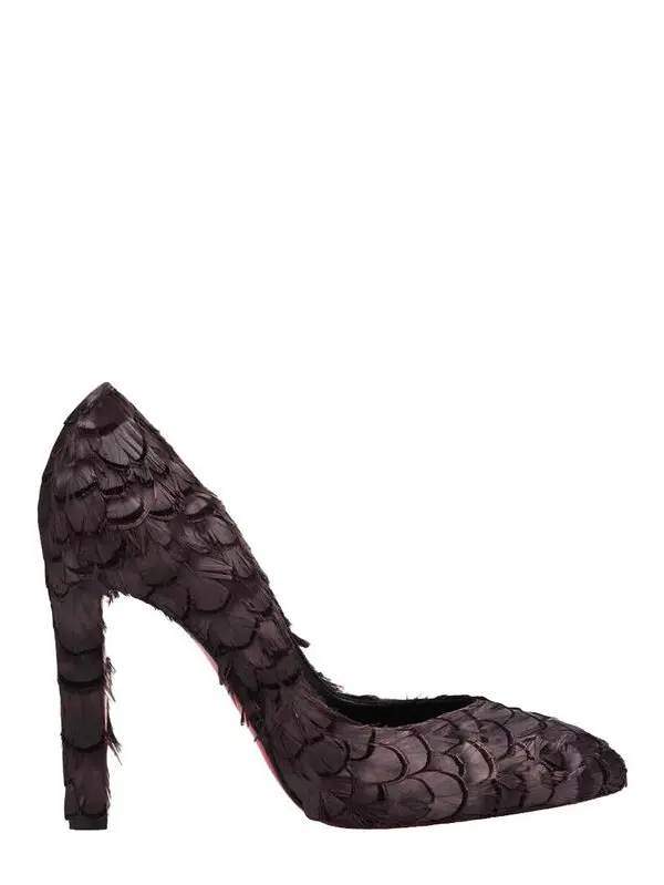 CHRISTIAN LOUBOUTIN 100mm Fanny Silk Feather Pumps - Black