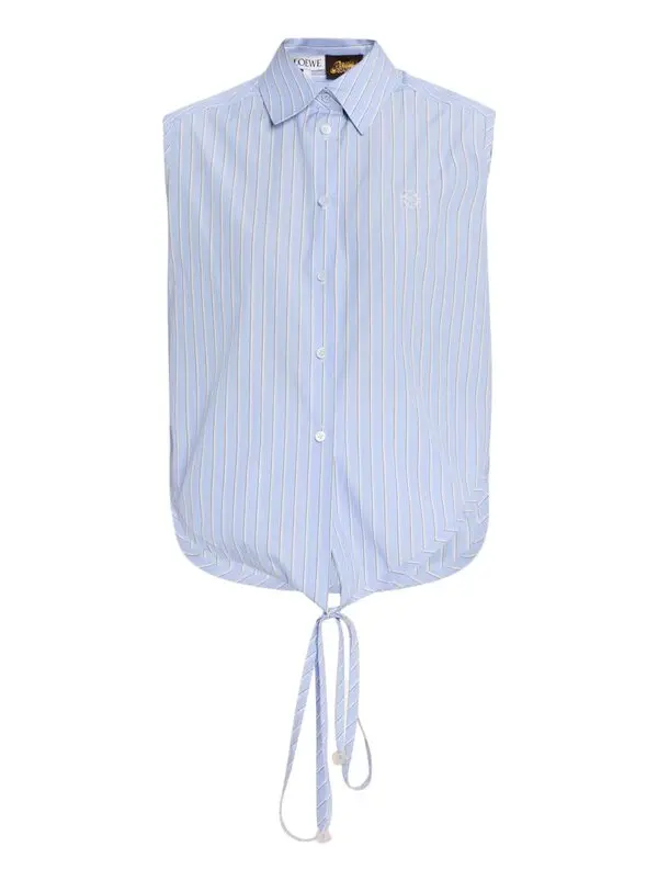 Loewe X Paula's Ibiza Striped Cotton-blend Sleeveless Top - Blue/multi